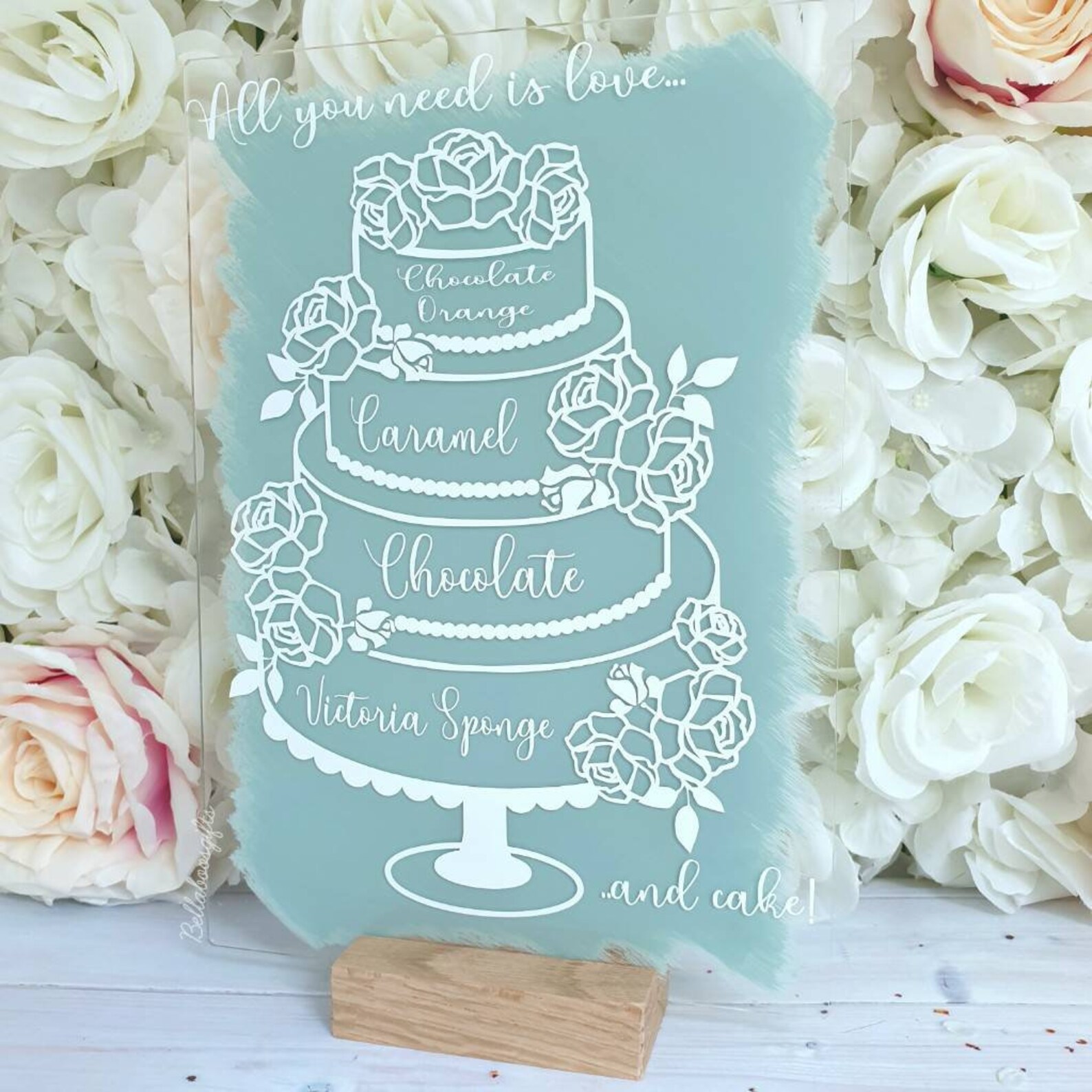 4 Tier Wedding Cake Sign Painted Acrylic Wedding Sign Cake | Etsy