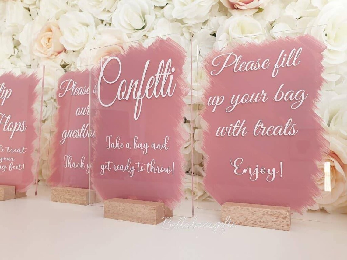 Acrylic wedding sign wedding favour sign acrylic painted | Etsy
