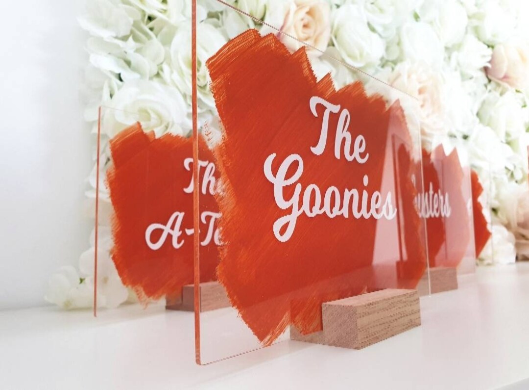 Painted Acrylic Table Numbers, Perspex Table Names, Wedding Table Decor ...
