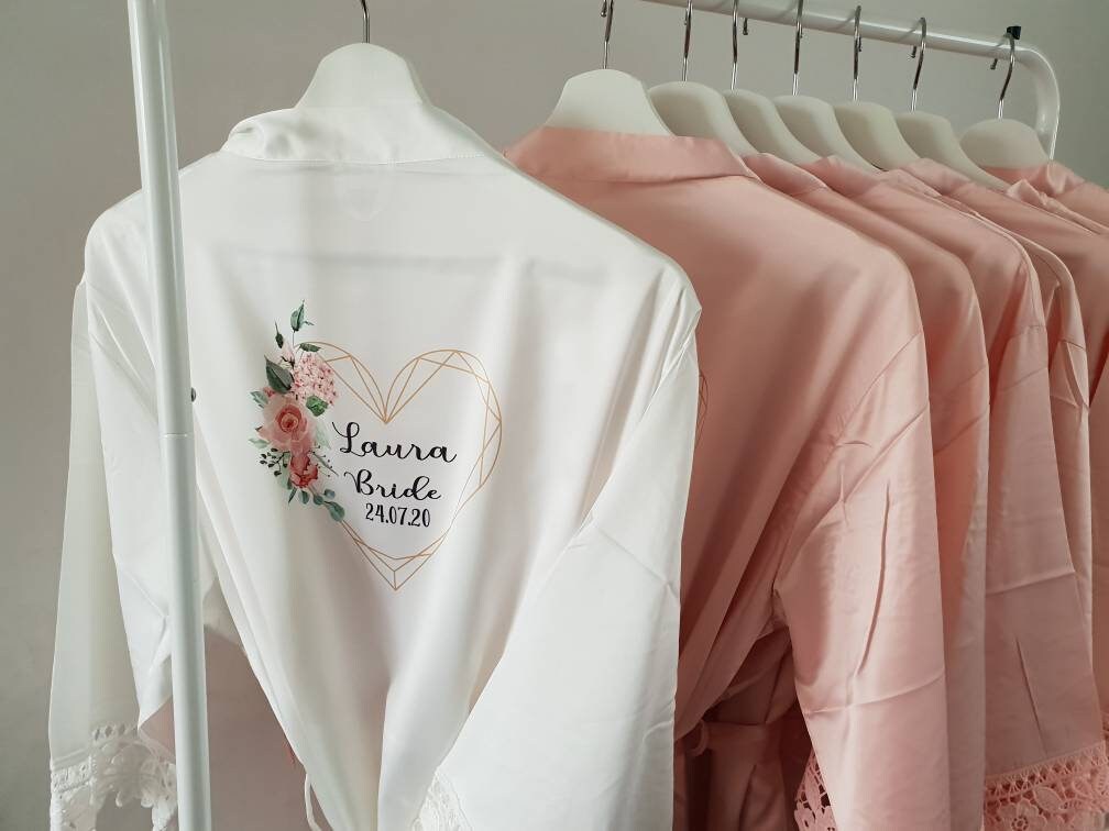 Personalised Bridal Robe Wedding Lace Dressing Gown Bridal | Etsy UK