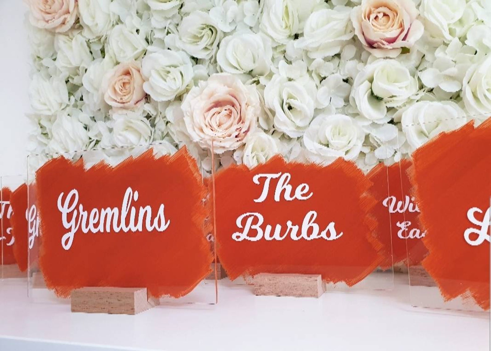 Painted Acrylic Table Numbers Perspex Table Names Wedding - Etsy