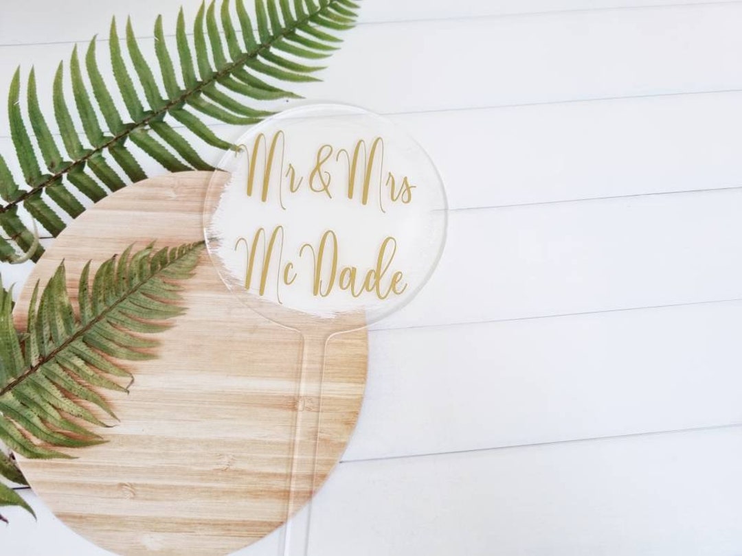 Acrylic Wedding Cake Topper Rose Gold Wedding Cake Topper - Etsy