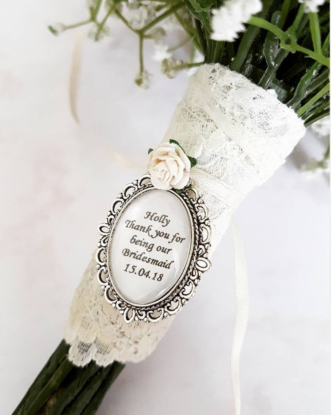 Bridesmaid Bouquet Charm Remembrance Wedding Bouquet Charm - Etsy UK