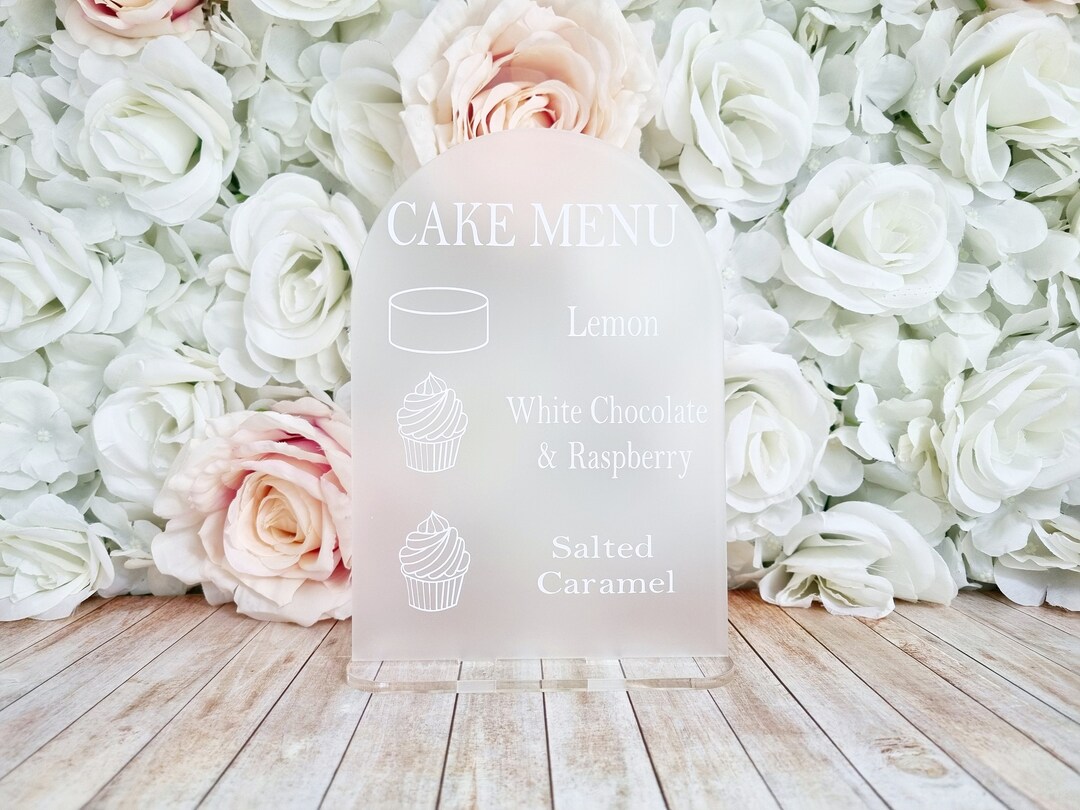 Frosted Wedding Cupcake Flavour Sign, Acrylic Wedding Sign - Etsy