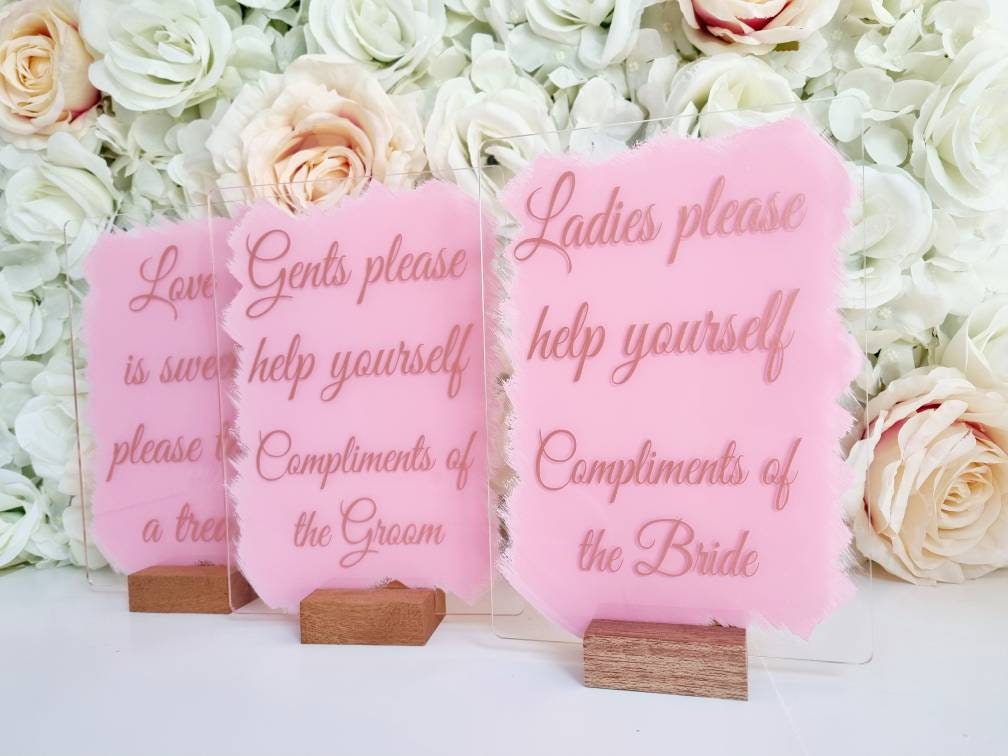 Acrylic Wedding Sign Wedding Favour Sign Acrylic Painted | Etsy UK