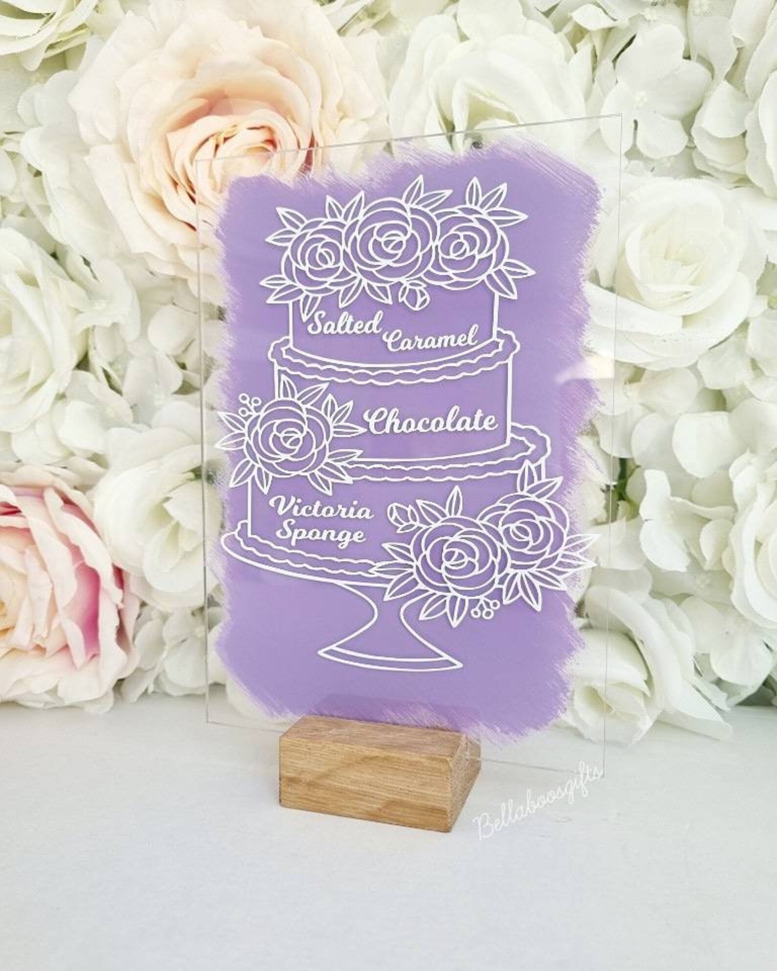 Wedding Cake Sign Cake Flavour Sign Acrylic Wedding Sign | Etsy