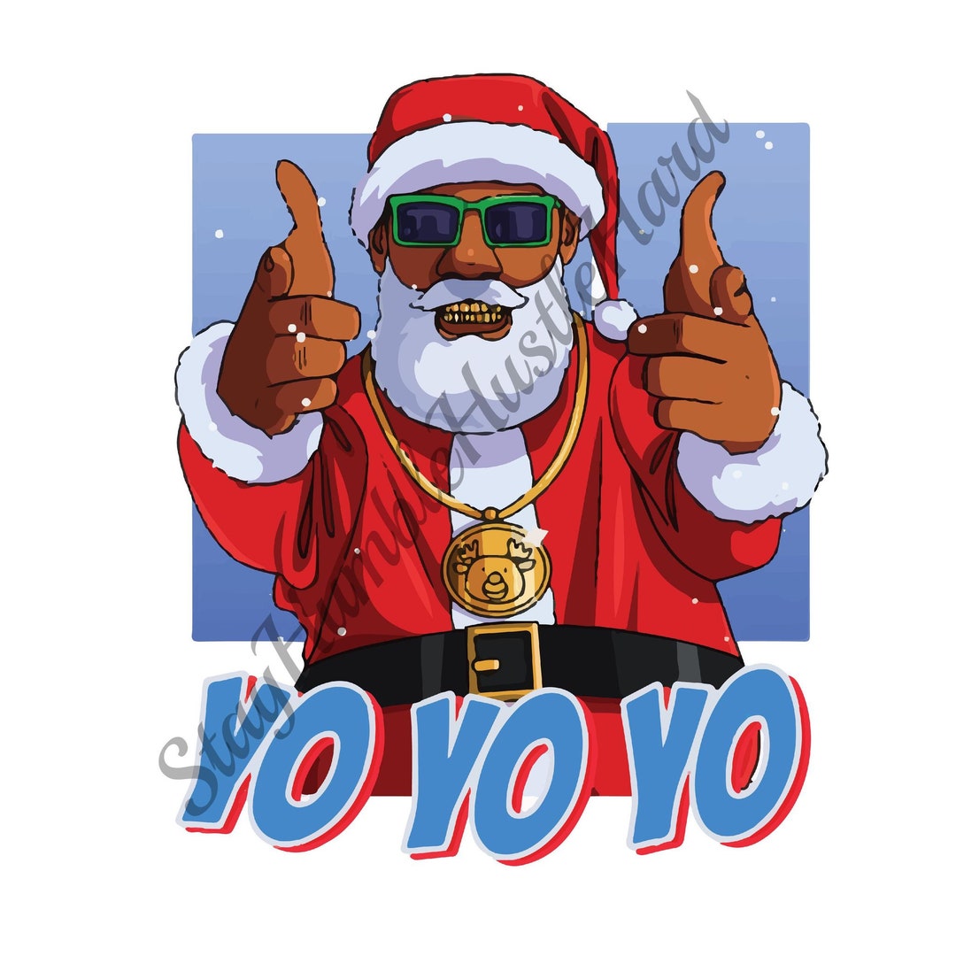 Black Santa Ho Ho Ho Design Jpg, PNG, SVG and AI - Etsy