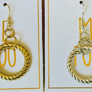 Lovely Gold or Silver Hoop Earrings, Modern Design Hoops Jewelry Gift ...
