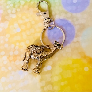 African Desert Travel Theme Golden Camel Charm Keychain, Lovely Camel ...