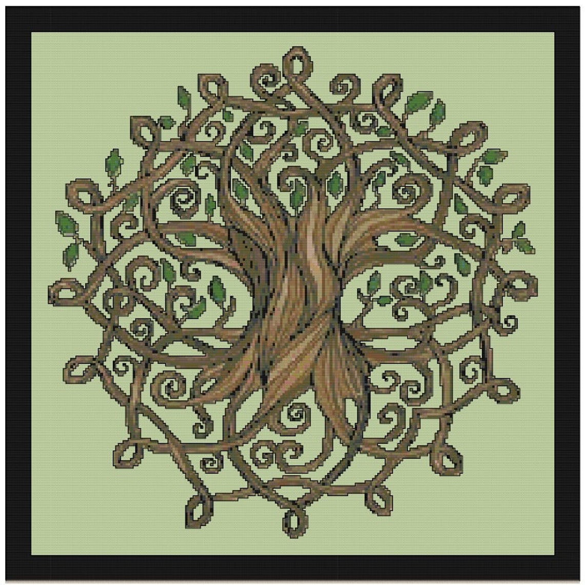CELTIC KNOT TREE of Life - Digital 18ct Cross-stitch / Needlepoint ...