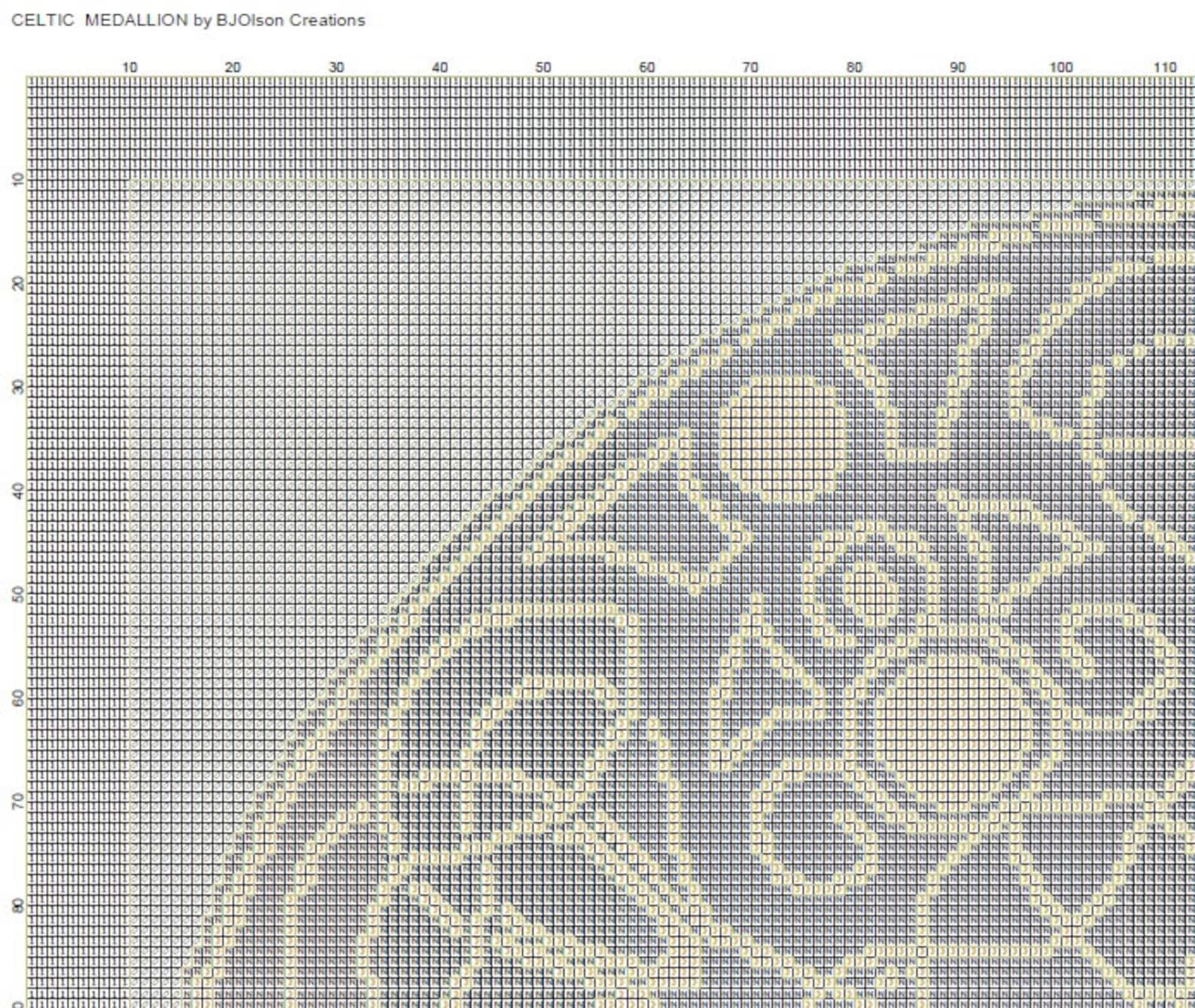 Large CELTIC KNOT MEDALLION Cross Stitch Pattern (approx. 11"x 12 ...