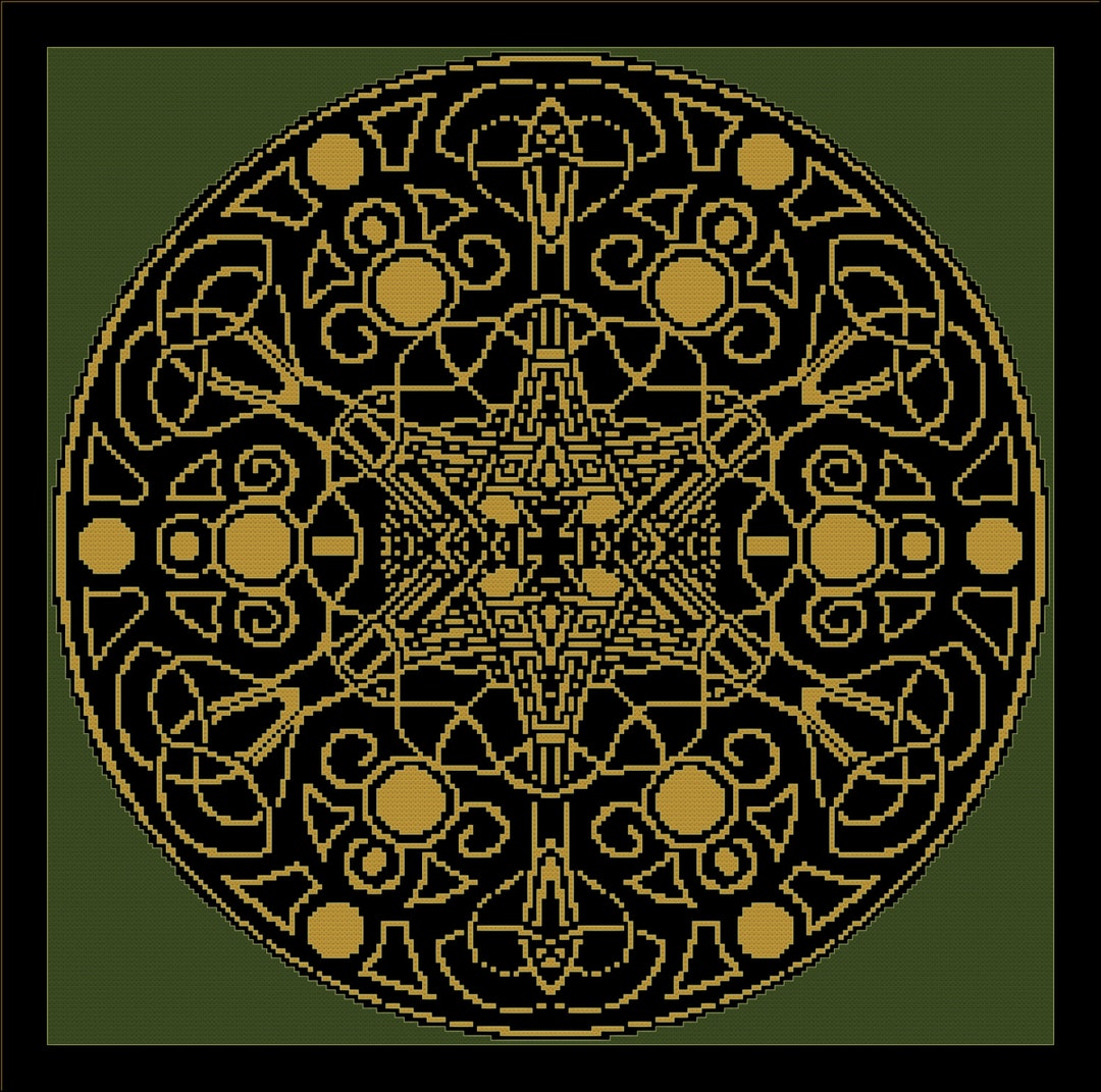 Large CELTIC KNOT MEDALLION Cross Stitch Pattern (approx. 11"x 12 ...