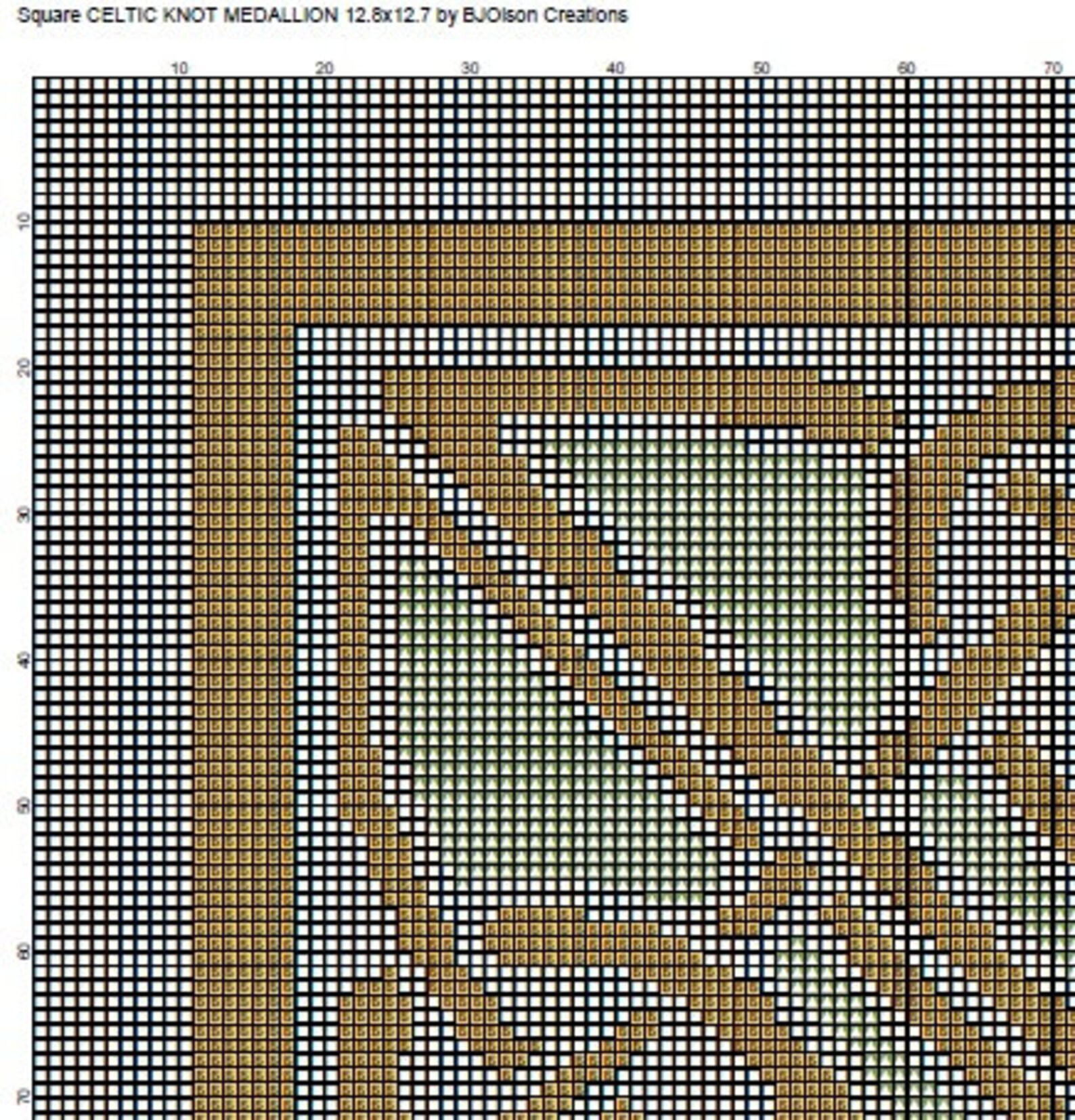 Large Square CELTIC KNOT MEDALLION Cross Stitch Pattern (approx. 12.75 ...