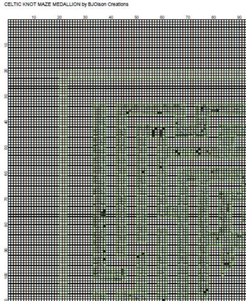 Large CELTIC KNOT MAZE Medallion Cross Stitch Pattern (approx. 18"x 17. ...