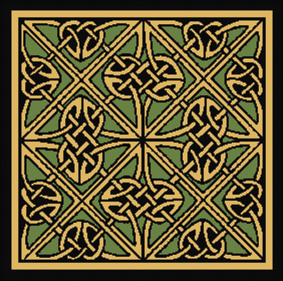 Large Square CELTIC KNOT MEDALLION Cross Stitch Pattern (approx. 12.75 ...