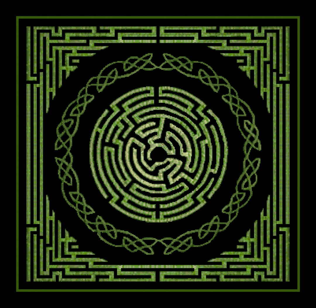 Large CELTIC KNOT MAZE Medallion Cross Stitch Pattern (approx. 18"x 17. ...