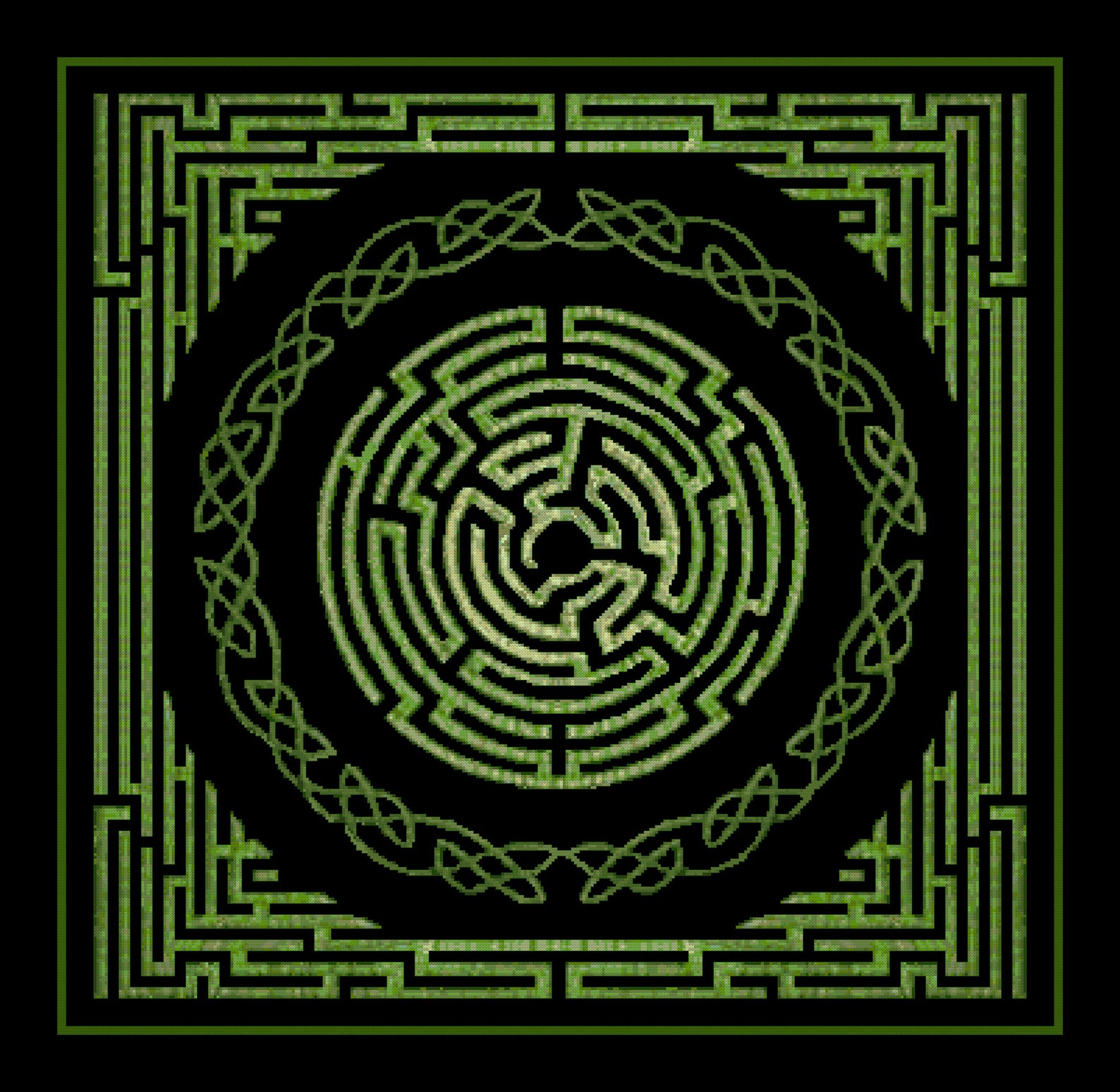 Large CELTIC KNOT MAZE Medallion Cross Stitch Pattern approx. 18x 17 ...