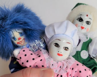 Miniature Clown Collection, Red White Green Black, Mini Companion Clown ...