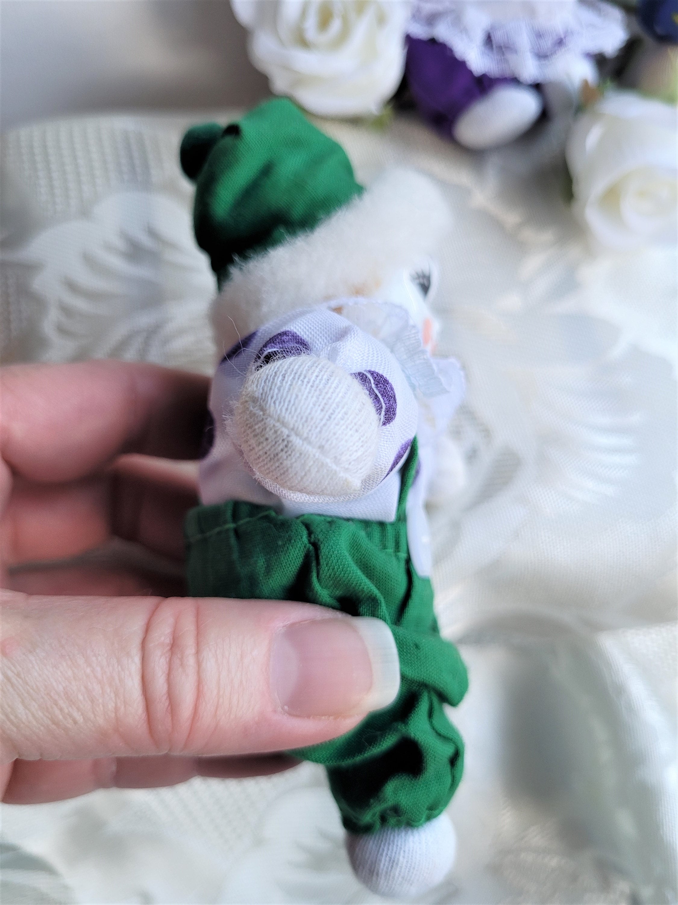 Mini Clowns Green White Purple Pink Blue Miniature Companion - Etsy
