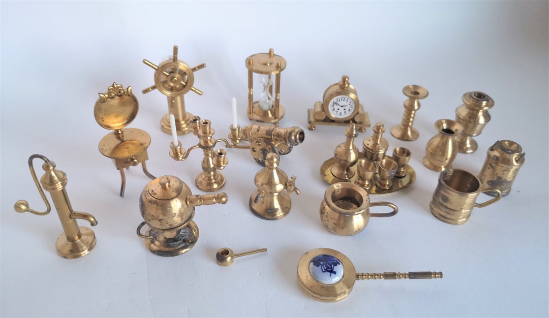Brass Miniatures, Dollhouse Furniture, Mini Collectibles, Doll Size ...