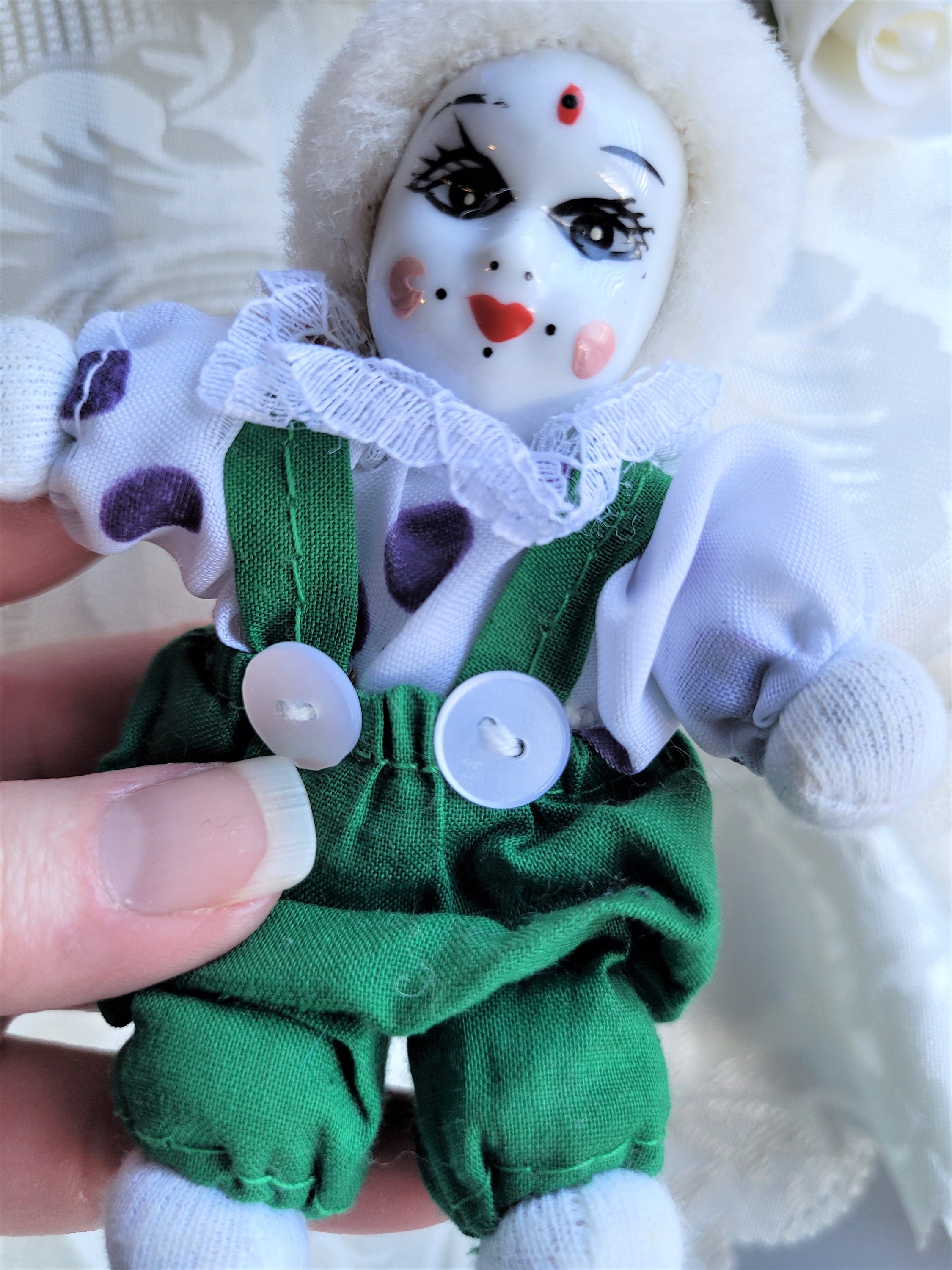 Mini Clowns Green White Purple Pink Blue Miniature Companion - Etsy