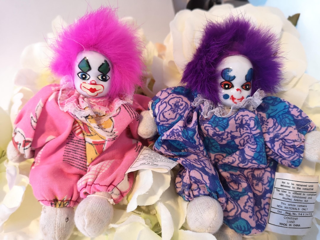 Mini Clowns, Bean Bag Companion Clown Dolls, Miniature Collector Clown ...
