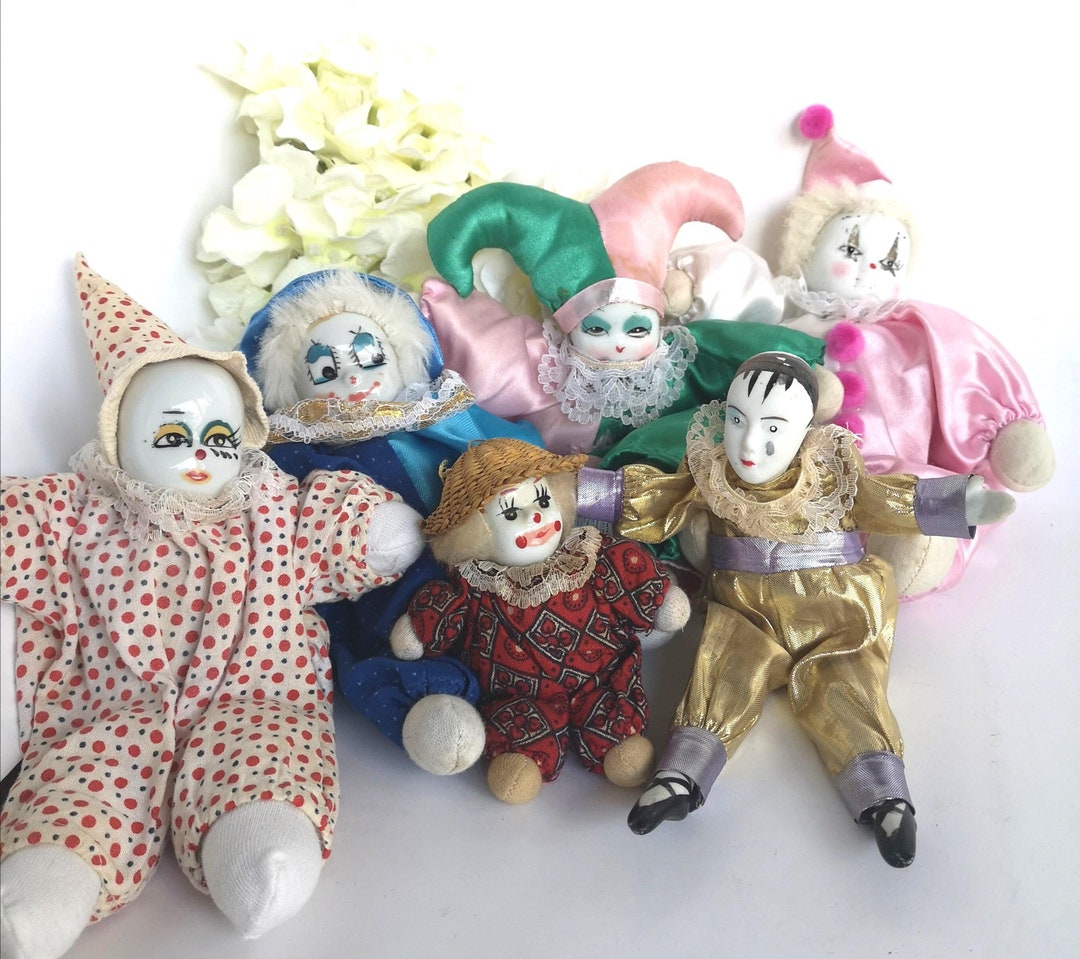 Companion Clowns, Ceramic Jester Clown Dolls, Collectible Circus Clowns ...