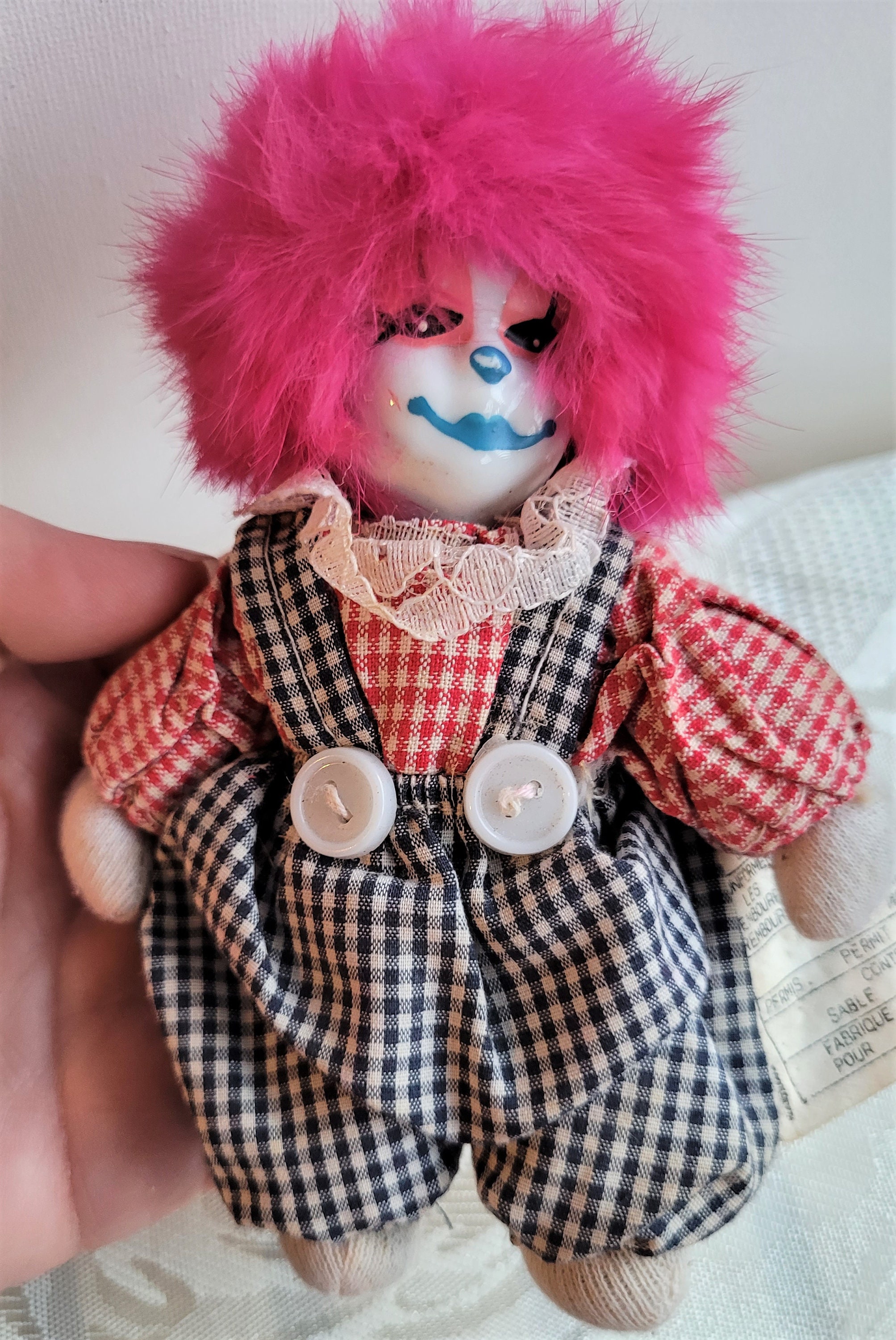 Mini Clowns Pink Red Black Companion Clown Set Miniature - Etsy