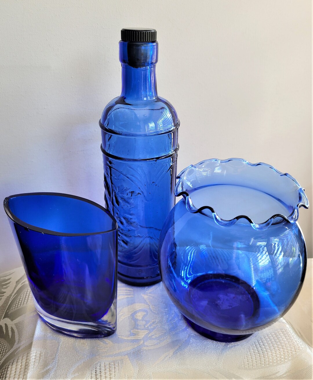 Cobalt Blue Glass, Dark Blue Collectible Glass, Round Ball Shape and ...