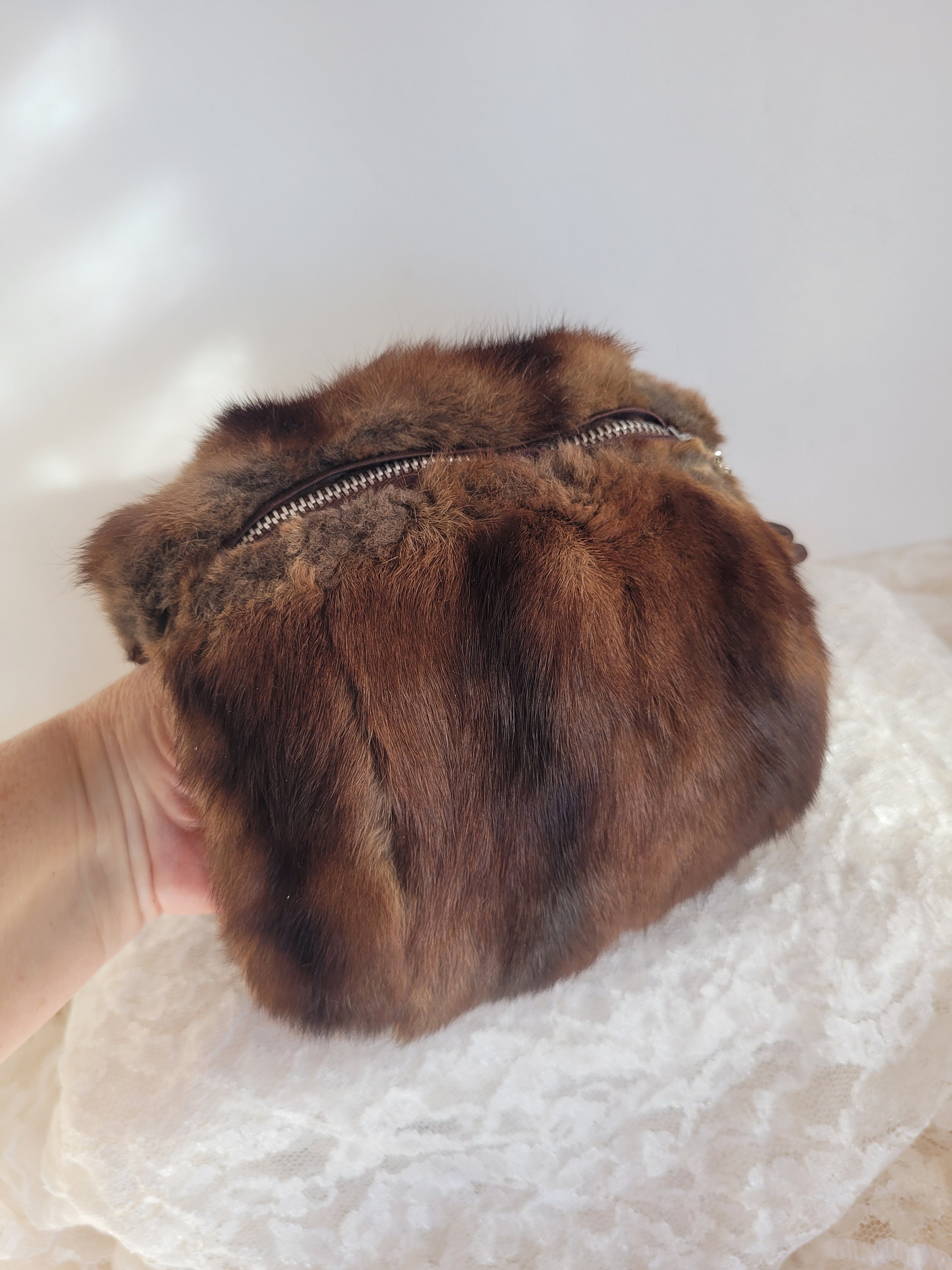 Fur Hand Muff Light Dark Brown Real Fur Hand Warmer 6 - Etsy