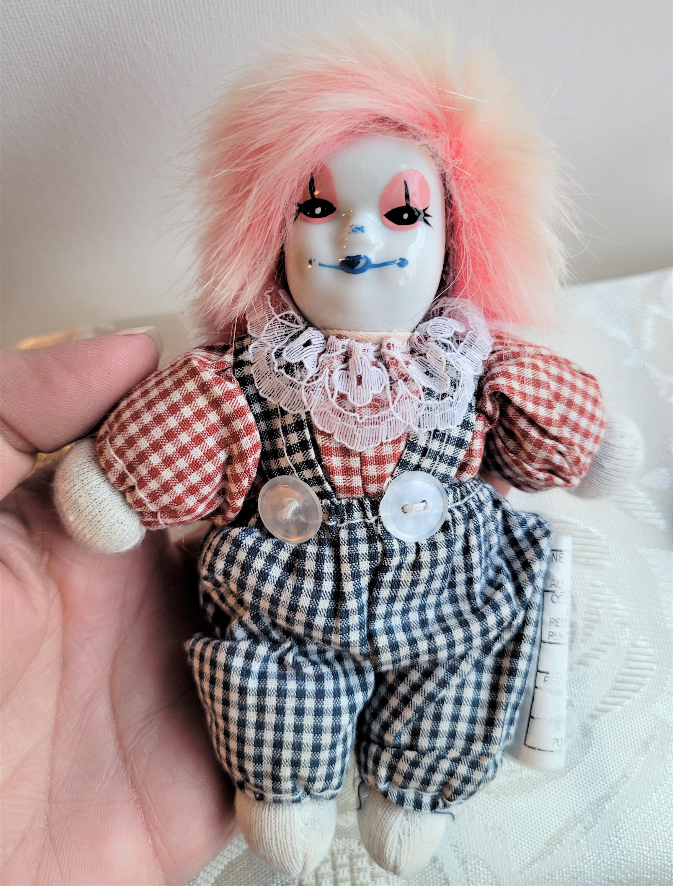 Mini Clowns, Pink Red Black, Companion Clown Set, Miniature Collector ...