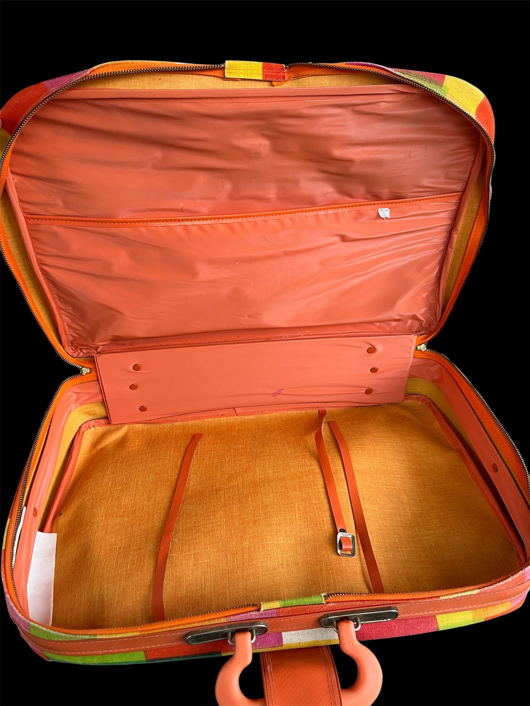 1960s Vintage Suitcase Made in Japan Geometric Design Colorful Laptop ...