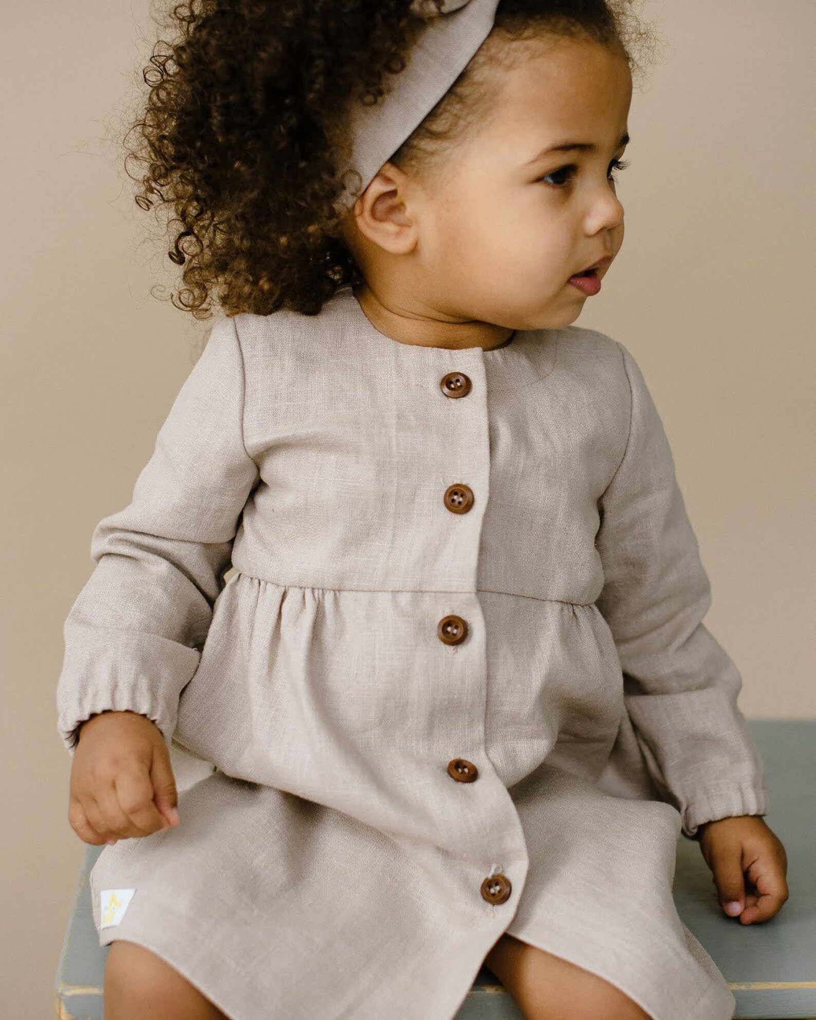 Linen Dress With Long Sleeves for Girls Baby Linen Clothing - Etsy