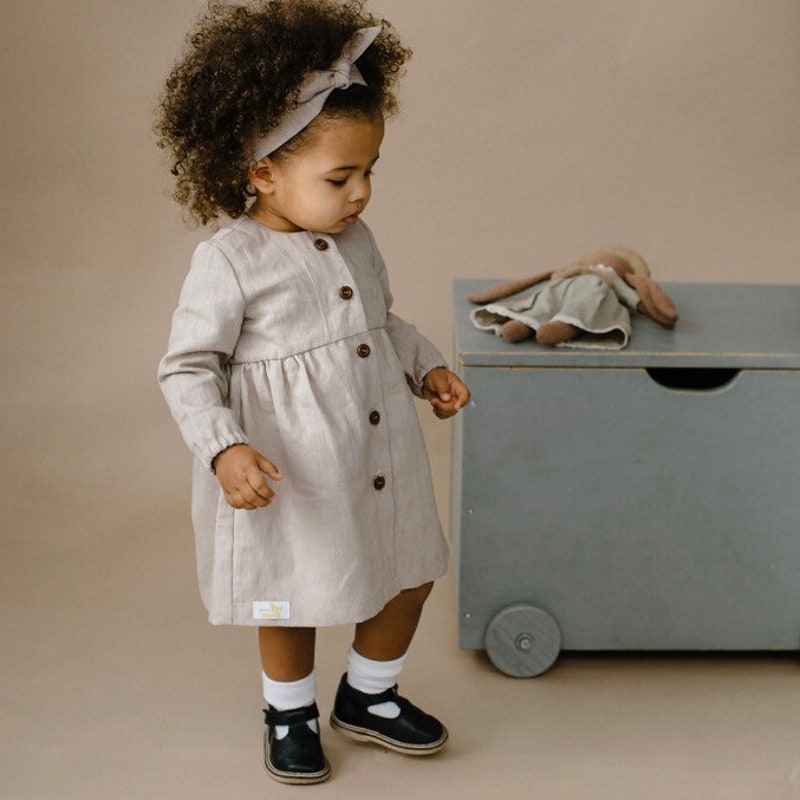 Baby Linen Dress - Etsy