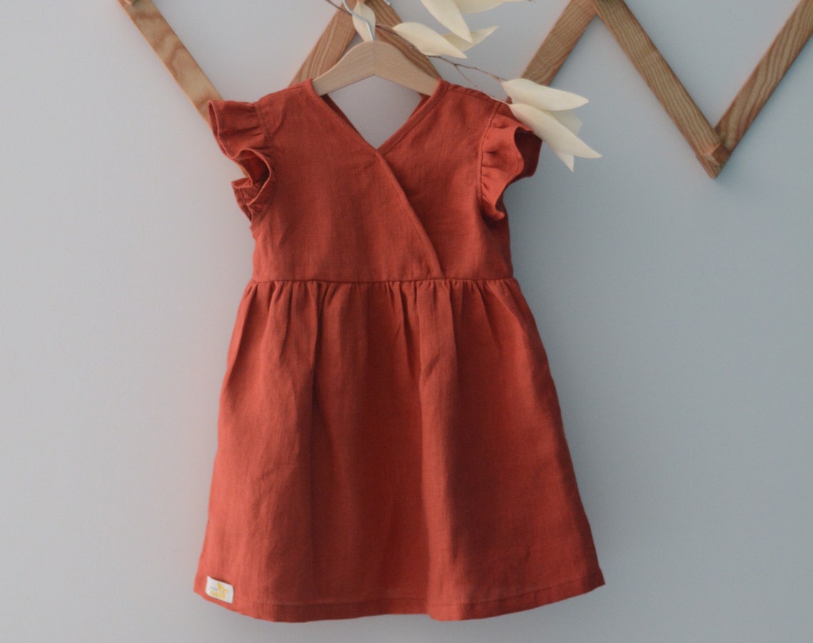 Baby Girl Linen Dress, Baby Girl Linen Outfit, Girl Clothing, Linen ...