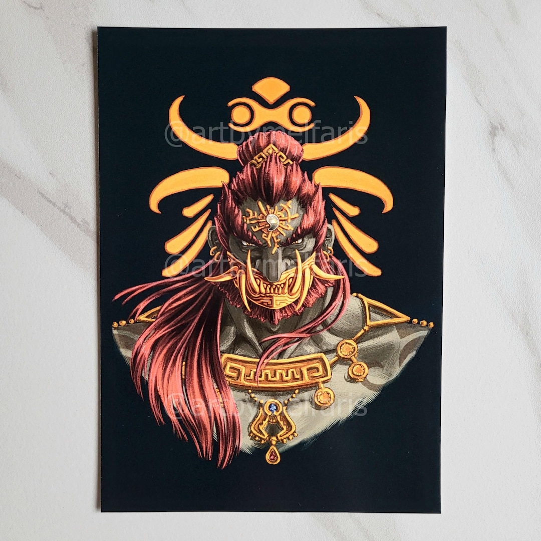 Ganondorf With Golden Oni Mask, 5x7 Art Print, Legend of Zelda - Etsy