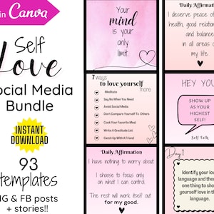 Social Media Self Love Bundle|instagram|facebook|ready to Post|social ...