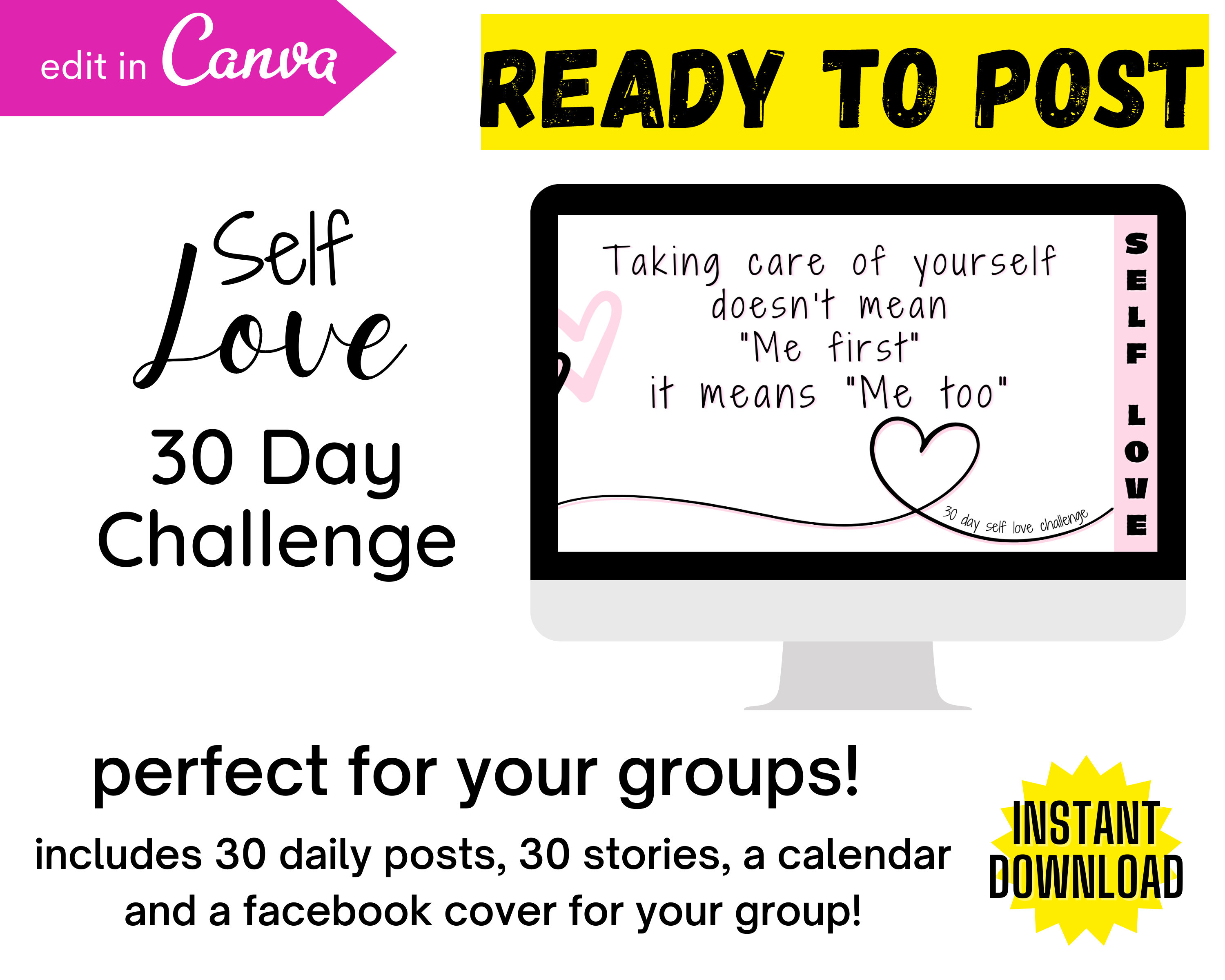 Social Media Self Love Bundle|instagram|facebook|ready to Post|social ...