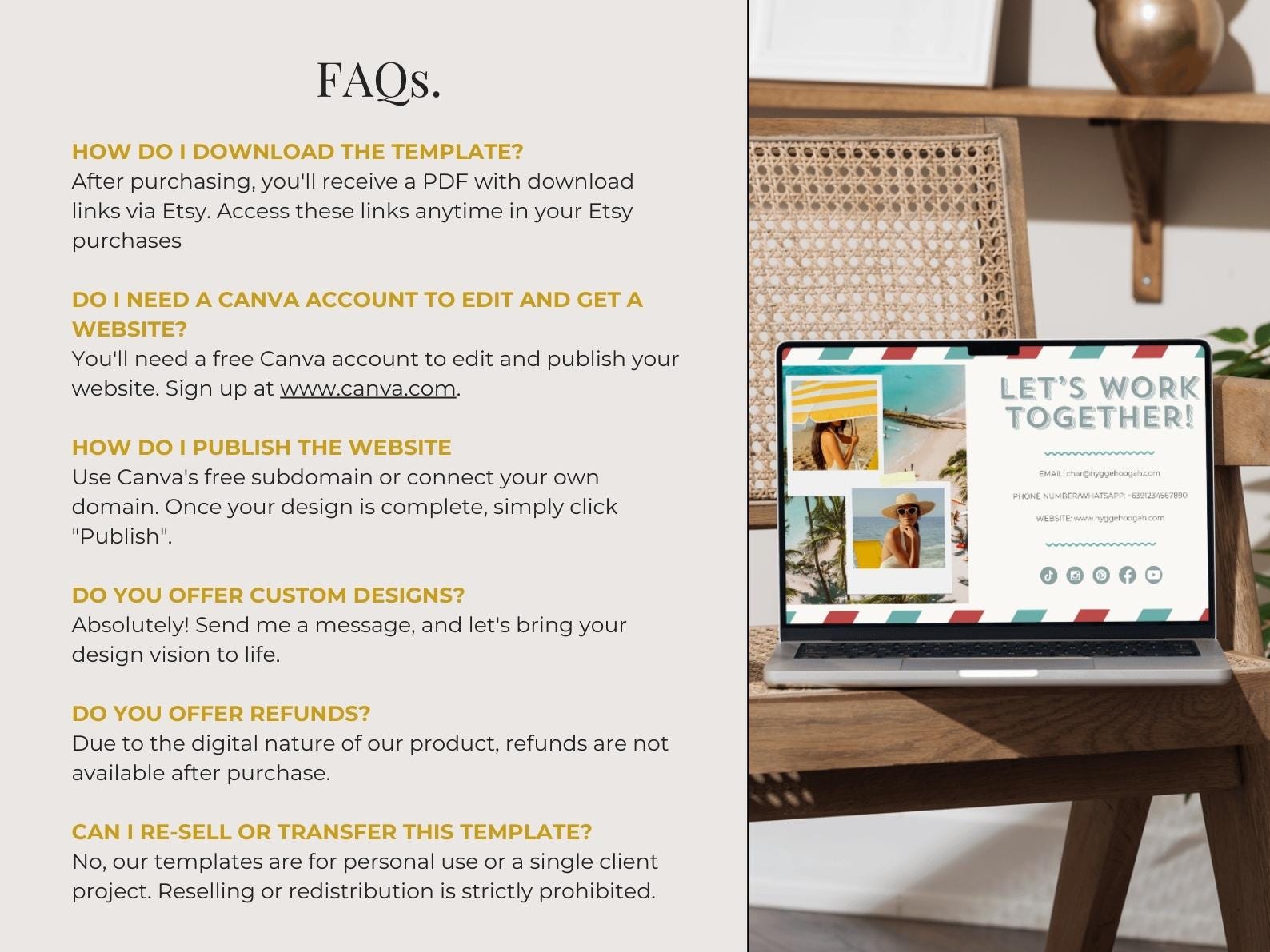 Travel UGC Portfolio Canva Website Template | Media Kit Landing Page ...