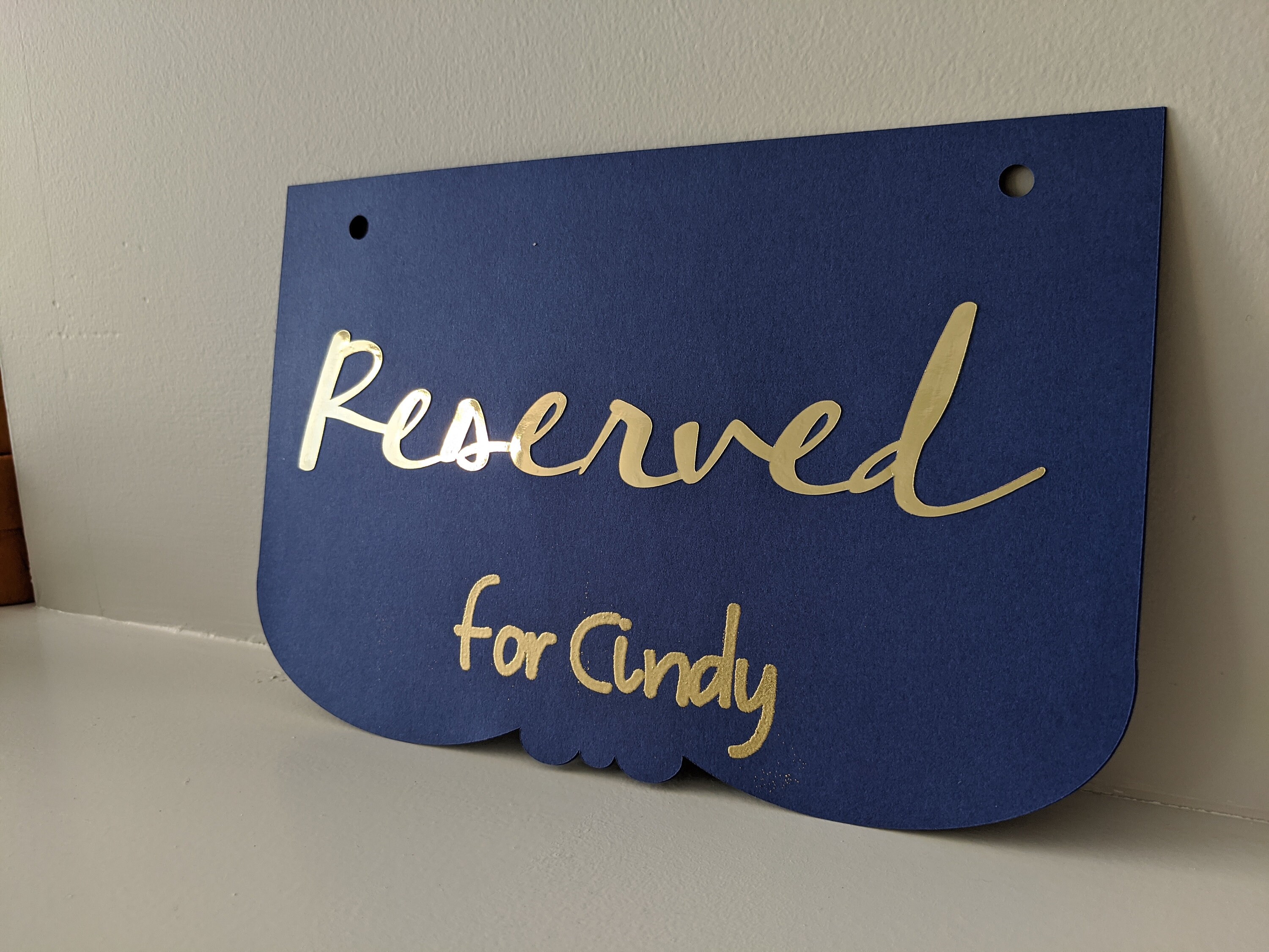 Gold Foil Font Reserved Sign with ribbons included option of - Etsy.de