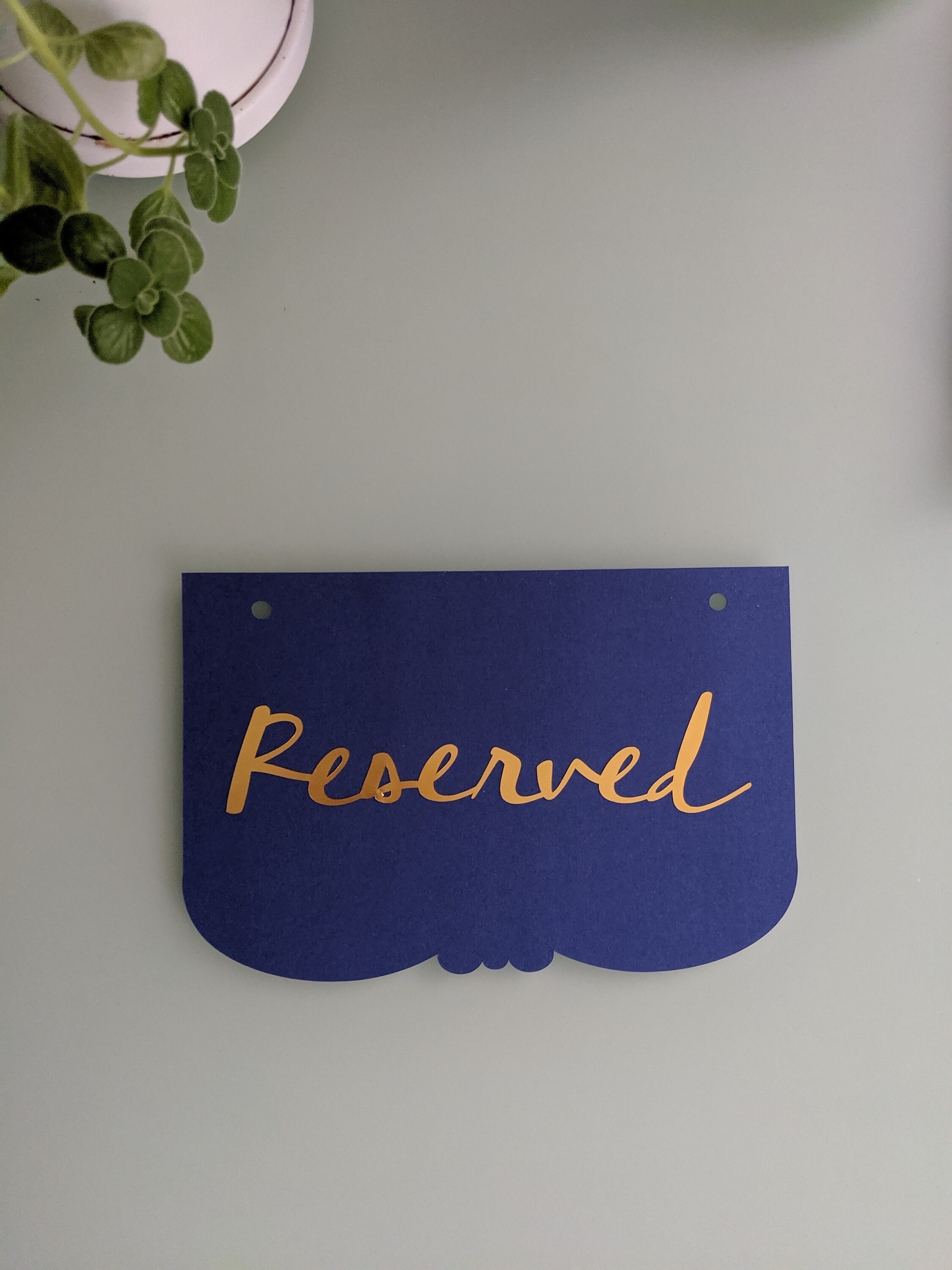 Gold Foil Font Reserved Sign with ribbons included option of - Etsy.de