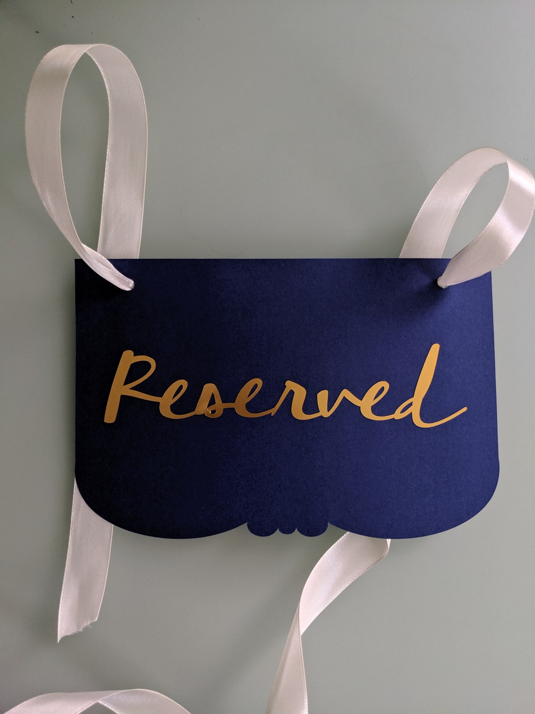 Gold Foil Font Reserved Sign with ribbons included option of - Etsy.de