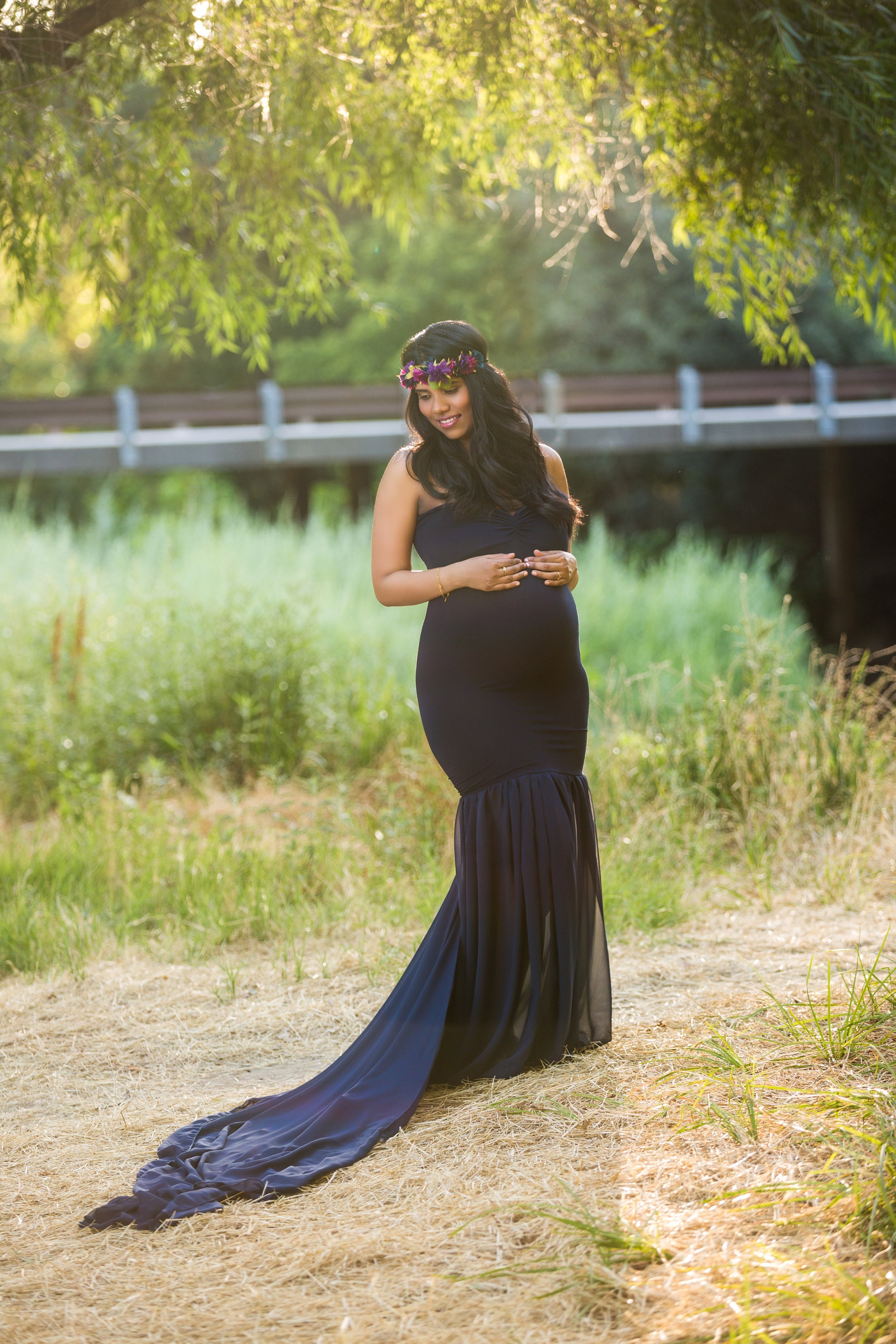 Maternity Gown For Photo Shoot Long Maternity Dress Fitted Etsy