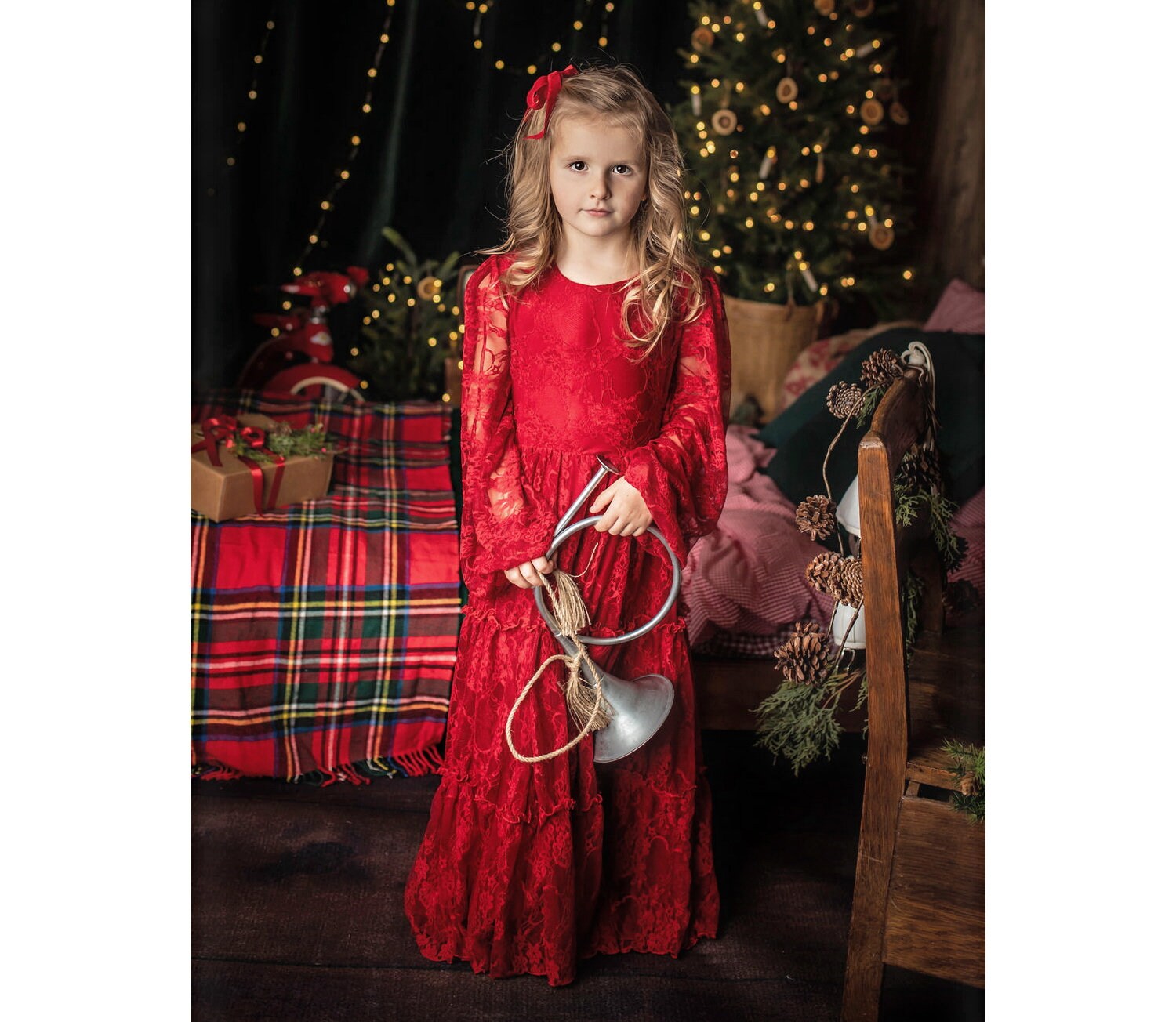 Lace Girl Dress-christmas Red Lace Dress-boho Lace - Etsy