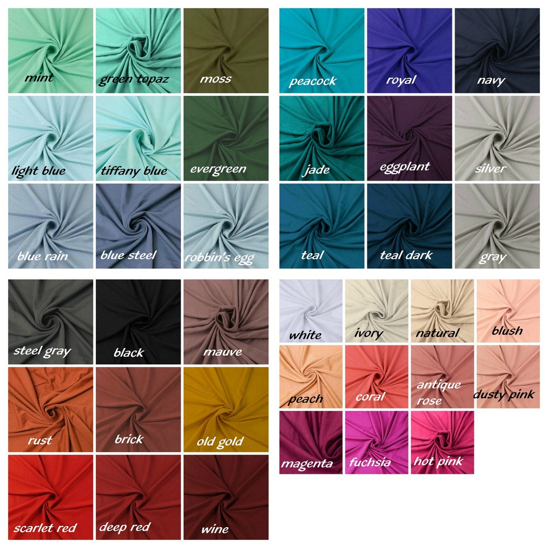 Color Swatch Jersey Fabric - Etsy