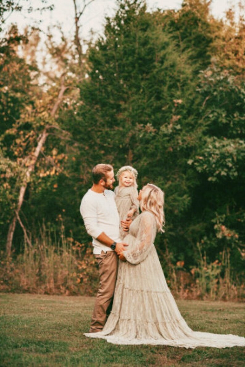 Mommy And Me Dresses Lace Boho Dress For Photo Shoot Maternity Etsy
