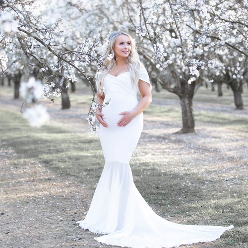 Maternity Gown For Photo Shoot Serenity Gown Fitted Etsy Canada