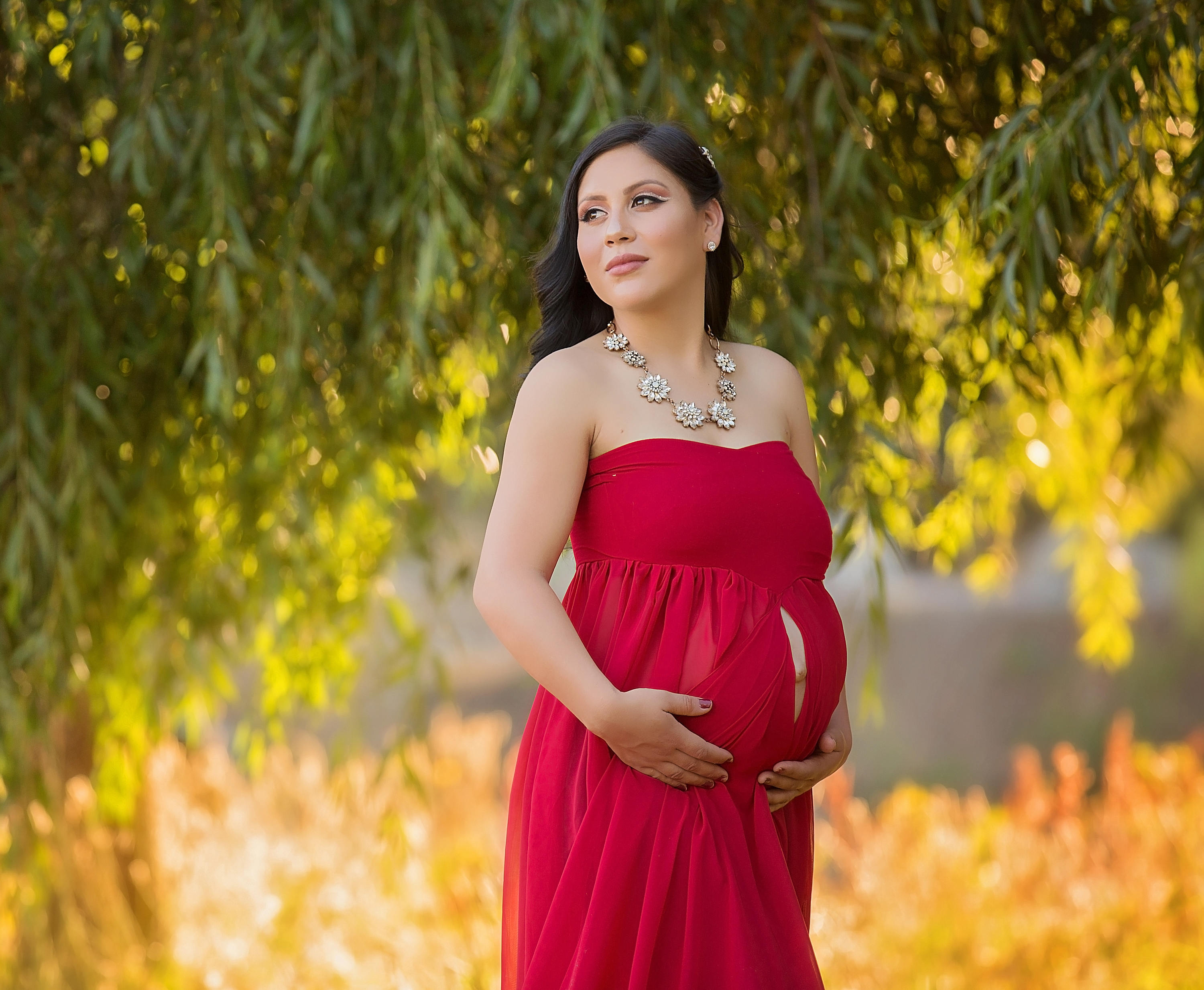 Maternity Gown-red Maternity Dress-split Front Maternity | Etsy