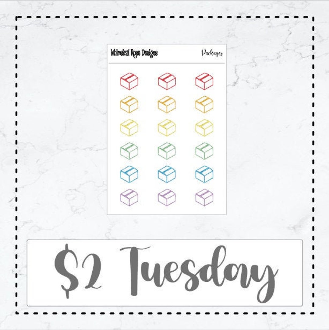 2 Dollar Tuesday: Packages-sticker Sheet//mini Icons//bullet Journaling ...