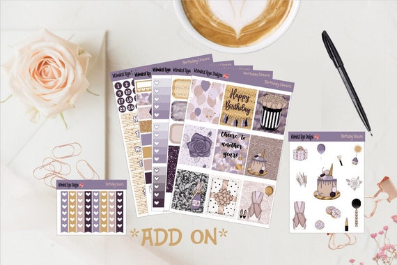 Birthday Cheers-vertical Planning Weekly Sticker Kit FREE | Etsy